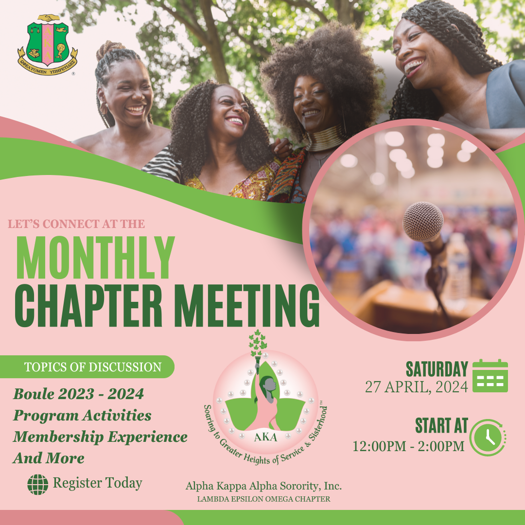April Chapter Meeting - Calendar - Lambda Epsilon Omega Chapter