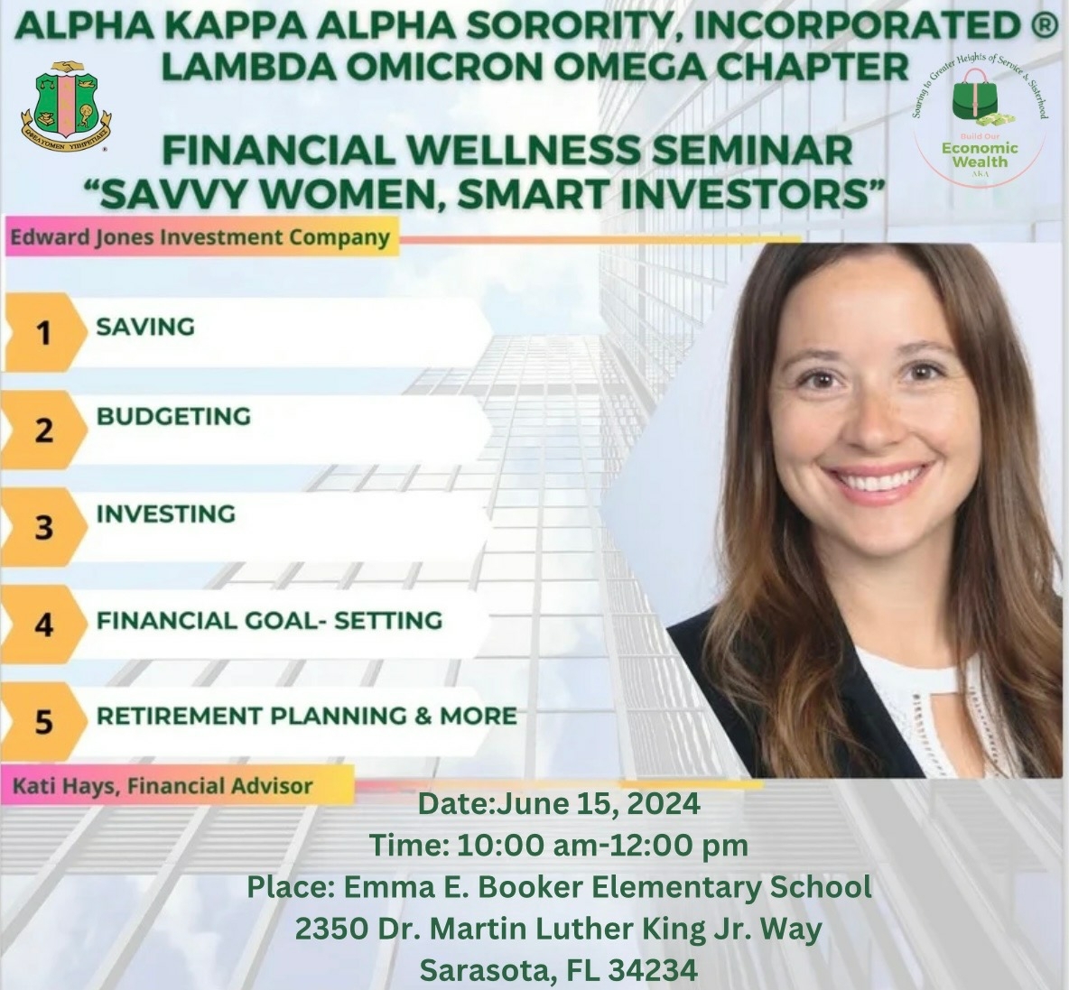 Financial Wellness Seminar - Calendar Events - Lambda Omicron Omega, Alpha Kappa Alpha Sorority ...