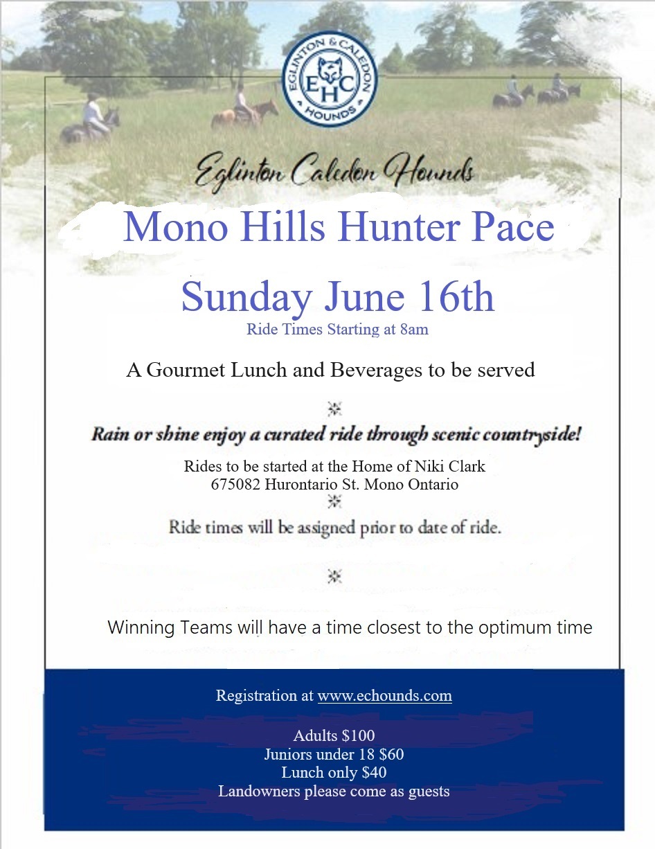 Mono Spring Hunter Pace - Events - Eglinton & Caledon Hounds