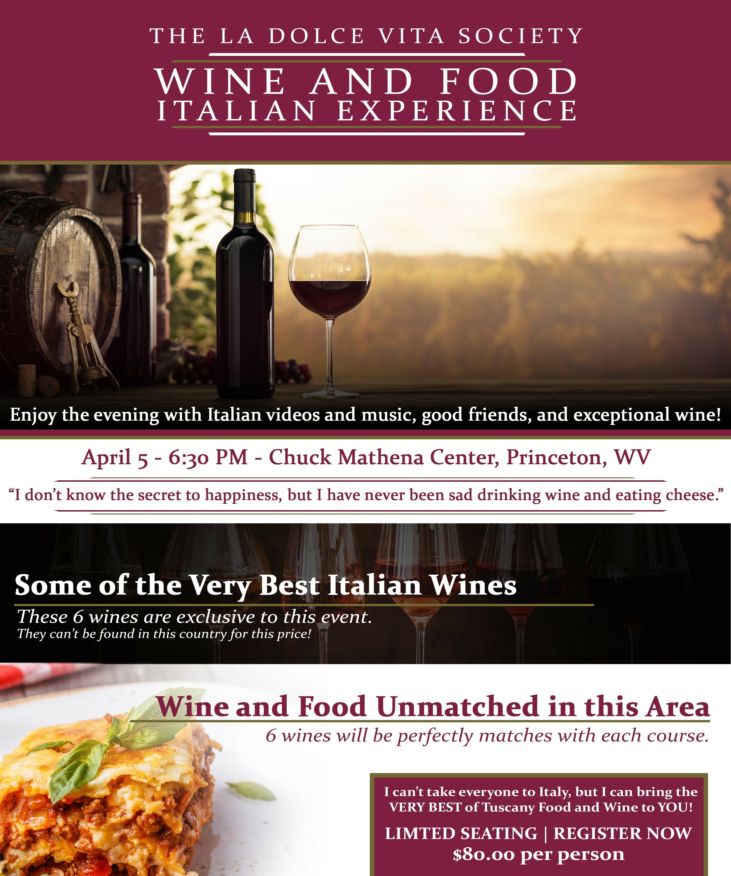 Wine & Food Italian Experience - Events - La Dolce Vita Society