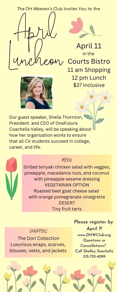 April Luncheon - date changed to Friday, April 14th at 11:30 - Events ...