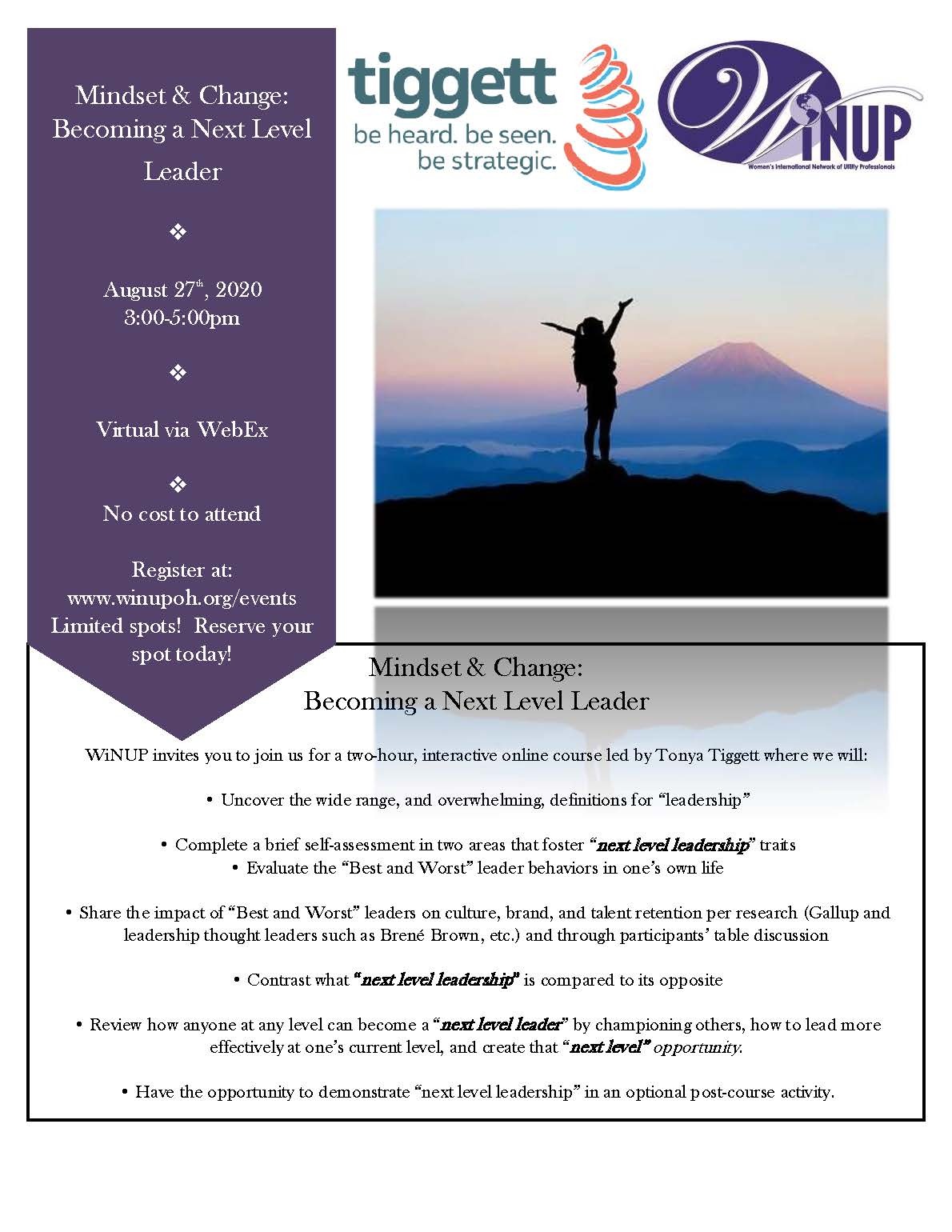 OH - Mindset & Change: Becoming a Next Level Leader with Tonya Tiggett ...