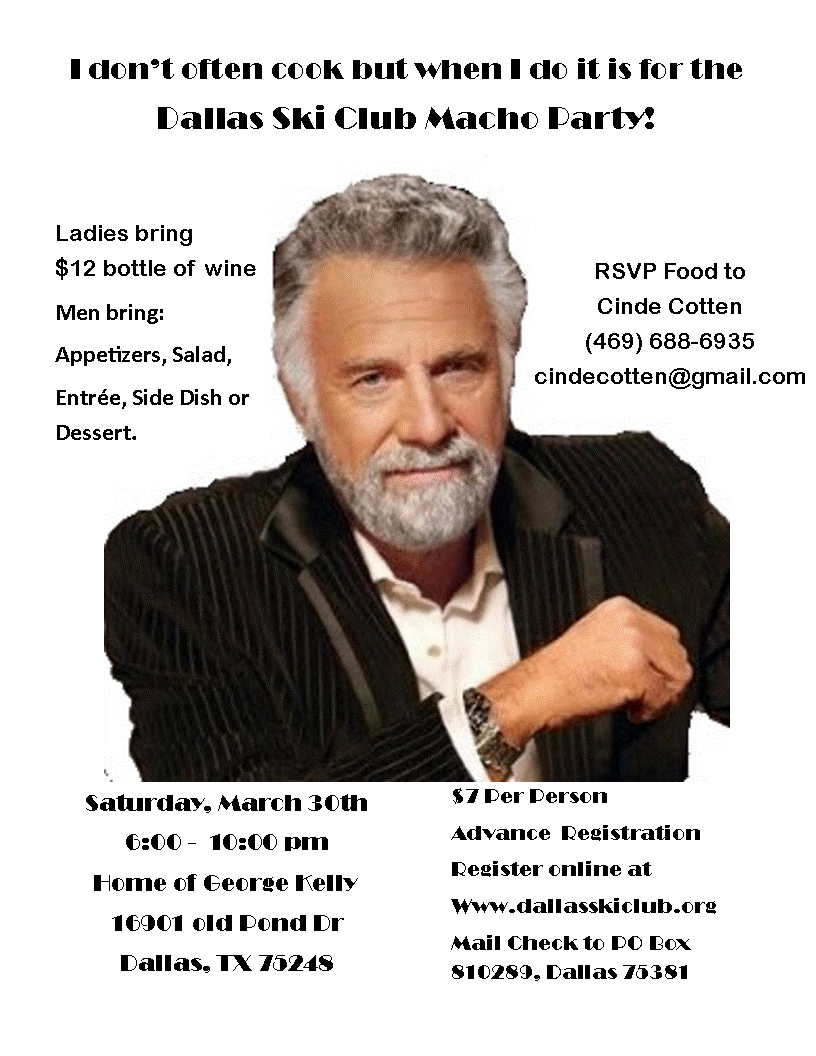 Dallas Ski Club Macho Party - Events - Dallas Ski Club