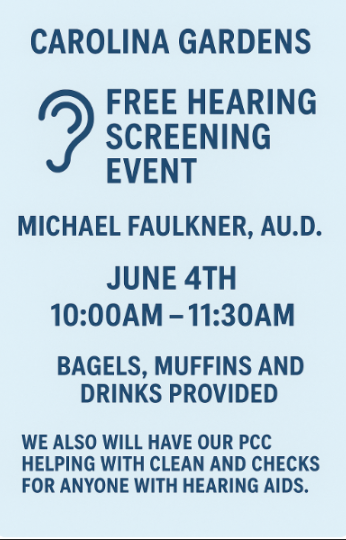 Screening Event w/ Hearing Life - Events - Carolina Gardens by Del Webb