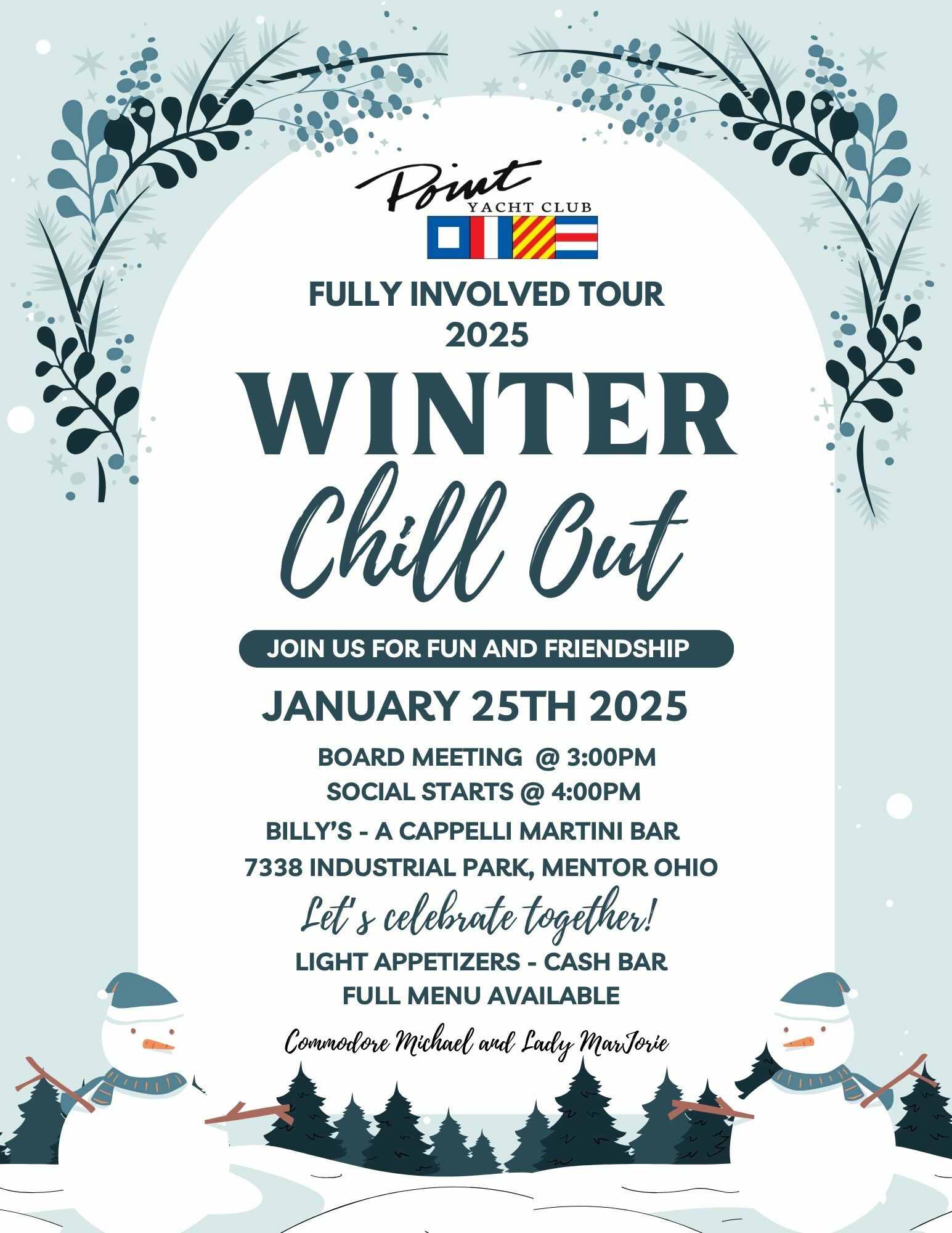 January Winter Chill Out - Events Calendar - Point Yacht Club