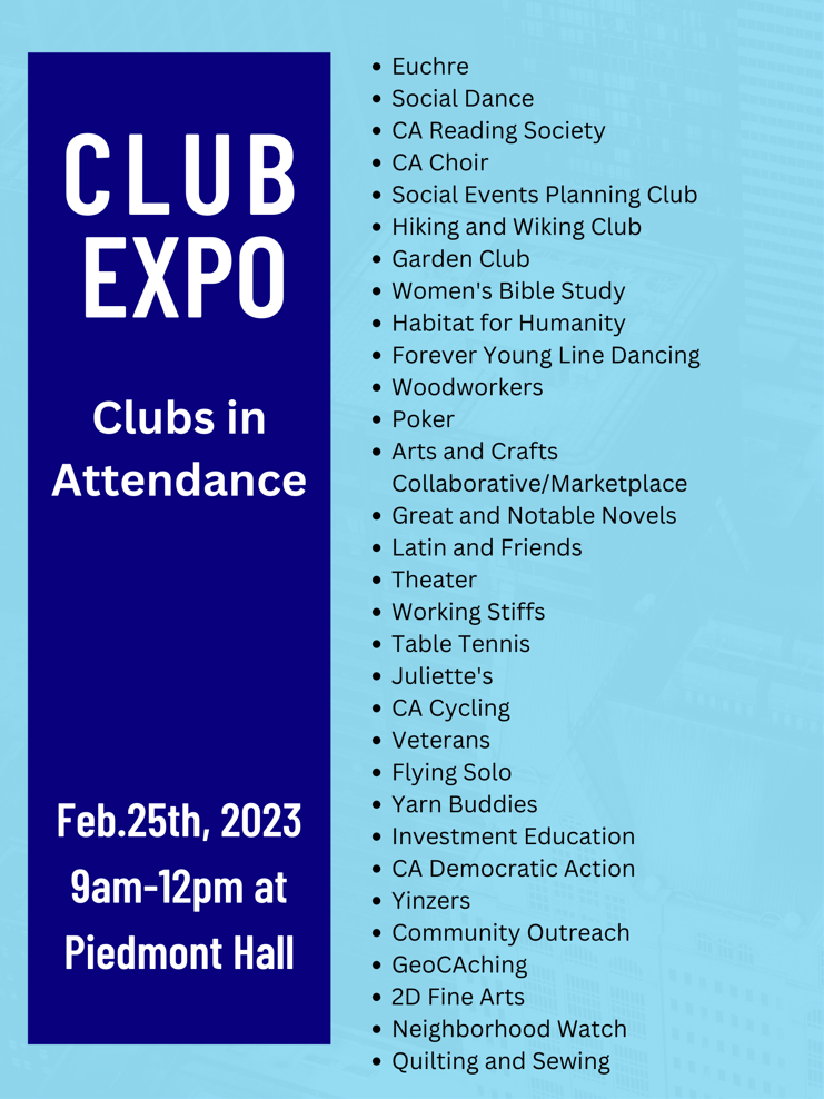 Club Expo TODAY, Saturday, February 25th, from 9am-12pm! - Carolina ...