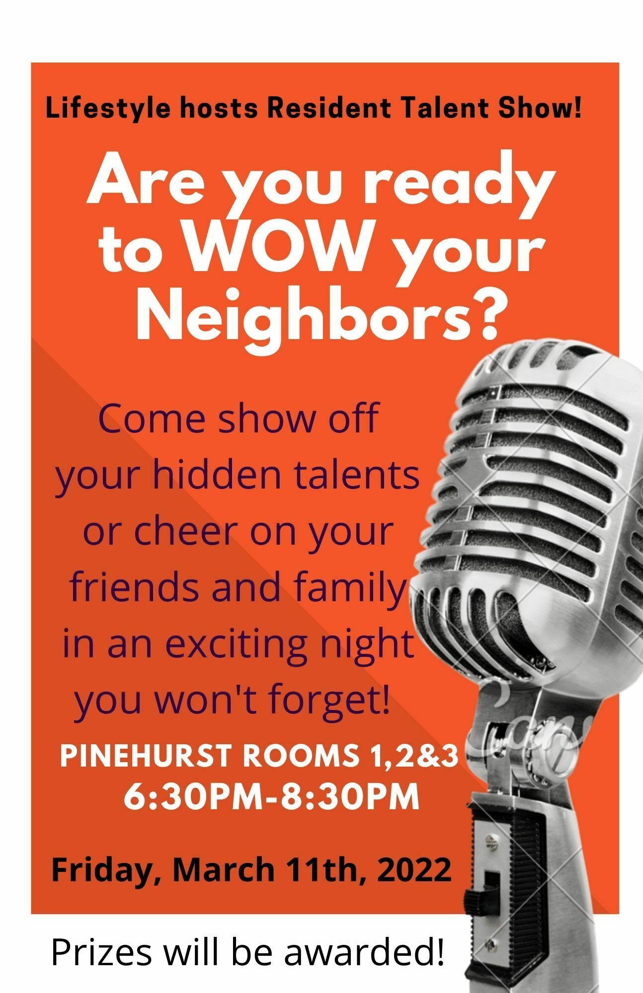 March 11th Talent Show! Sign up Now! - Carolina Arbors by Del Webb