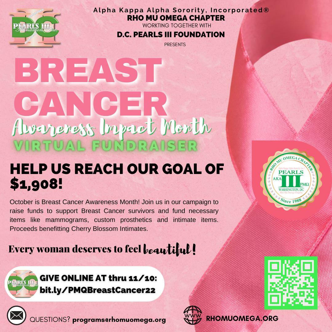 Breast Cancer Awareness Impact Month Fundraiser - Events - Rho Mu Omega ...