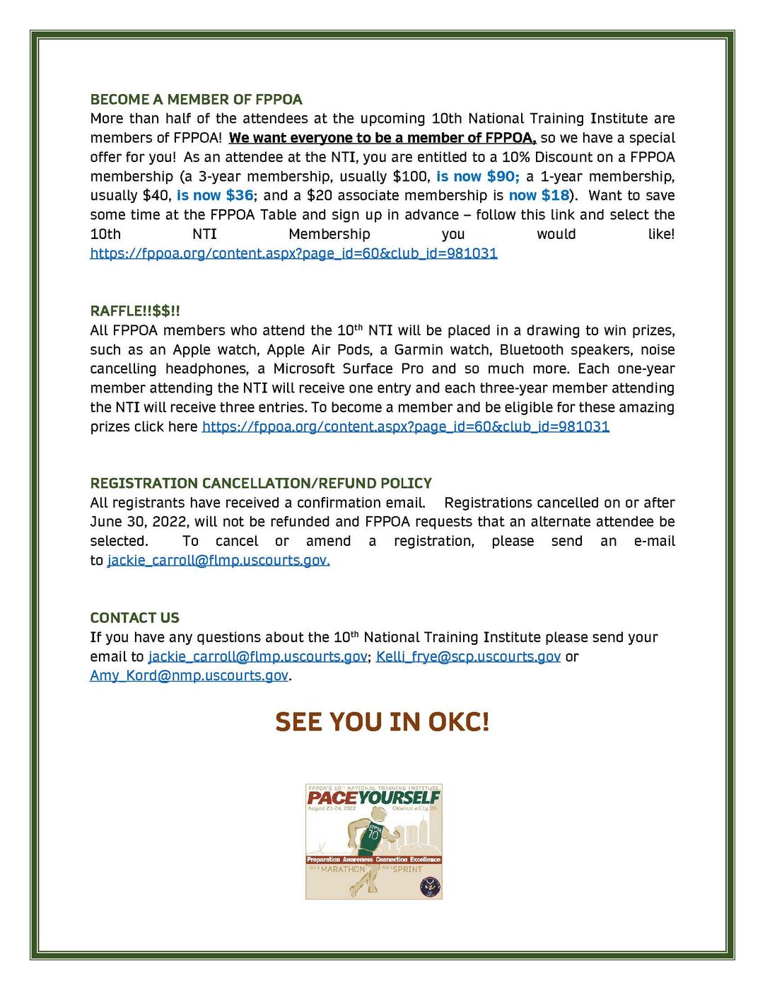 10th NTI Logistics - Federal Probation and Pretrial Officers Association